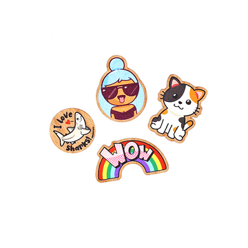 Custom Wooden Stickers, wooden decals, & labels. Engraved & full Color ...