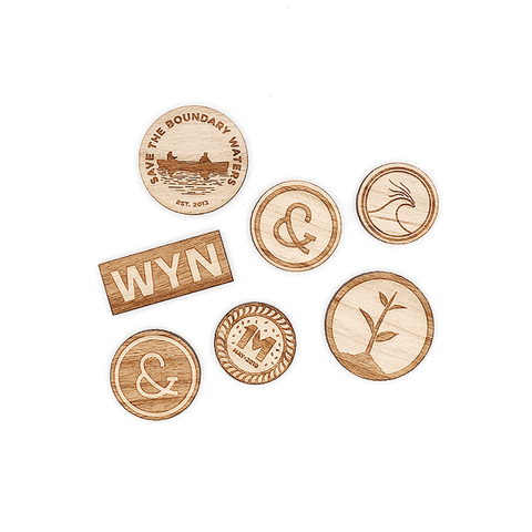 Custom Wood Pins, Stickers, Tokens & more! – The Wooden Pin