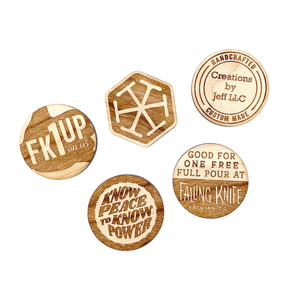 Custom Wooden Tokens, Wood Nickels, and Wooden Coins - made in the USA ...