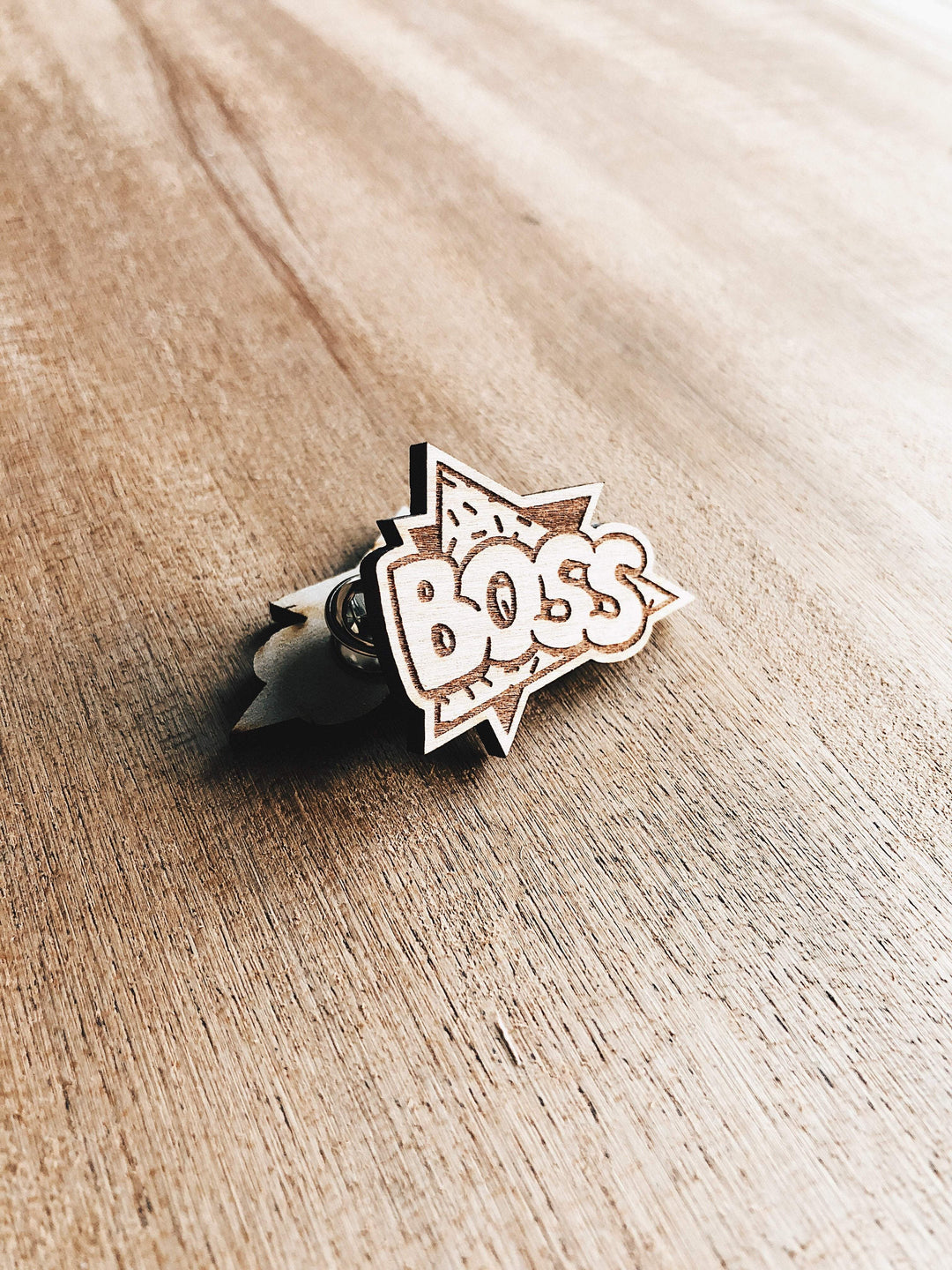 Boss Wooden Pin - Pins, Enamel Pin, 80s pins, Hat Pins, Custom Pins ...