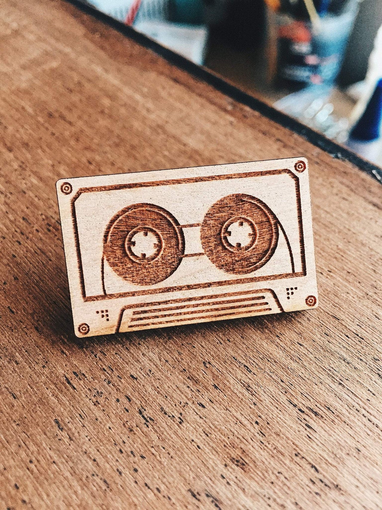 Cassette Wooden Pin