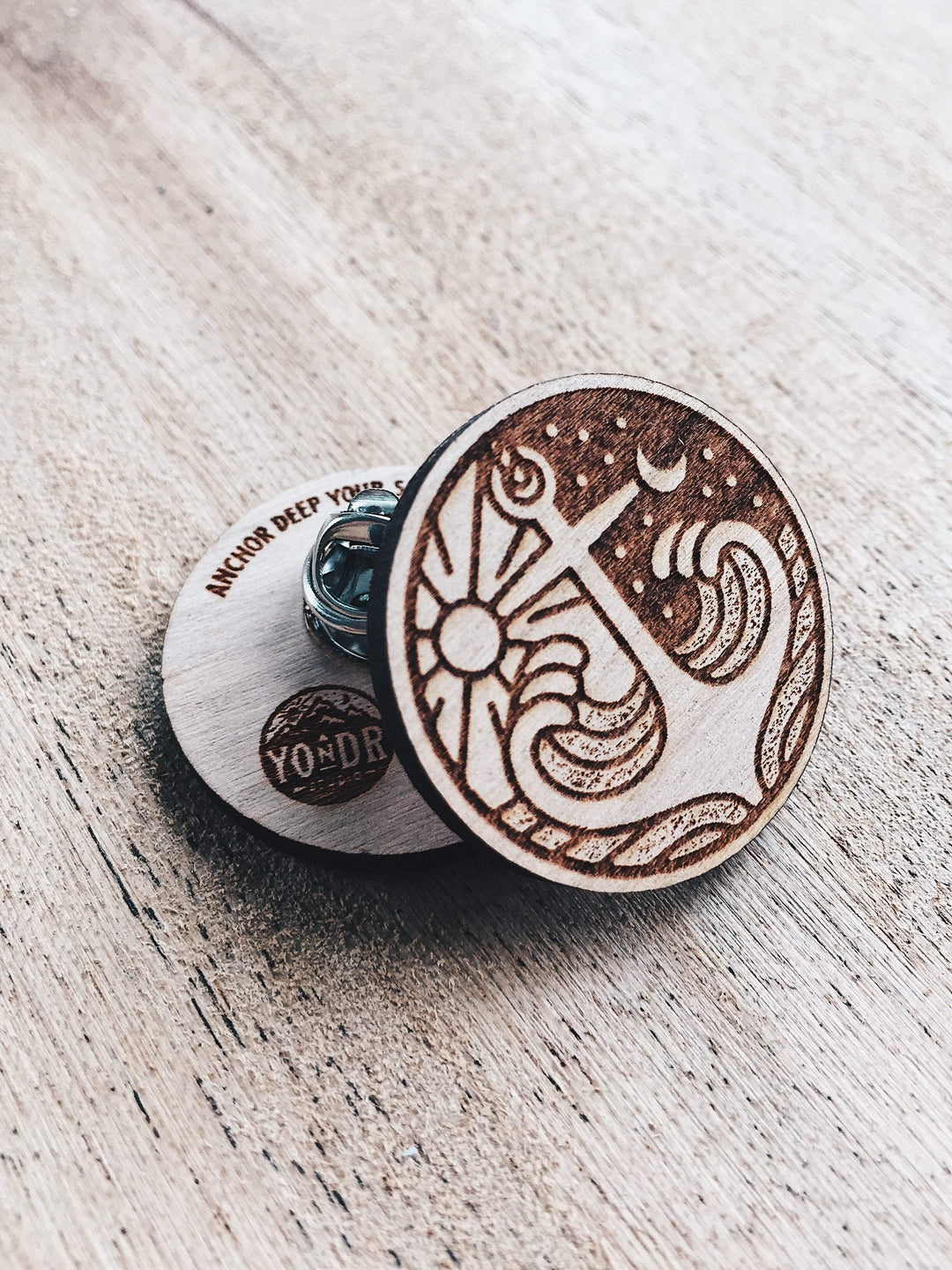 Anchor Deep Wooden Pin - Enamel Pins, Nathan Yoder, Collaboration Set