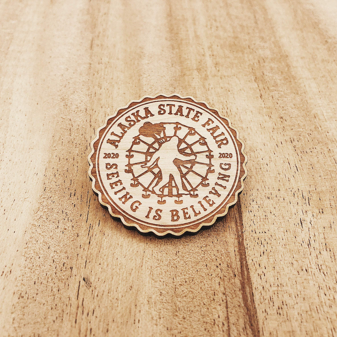 Custom Wood Pins, Wooden badges, wood name tags. Engraved & Full Color ...