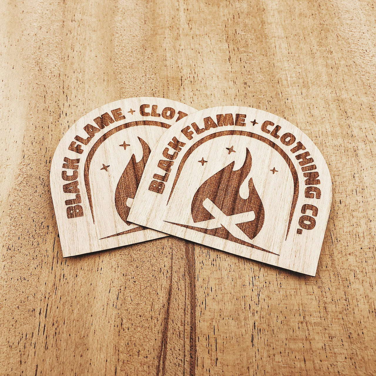 Custom Wooden Stickers, wooden decals, & labels. Engraved & full Color ...