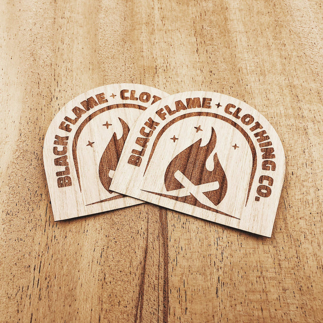 Custom Wooden Stickers, wooden decals, & labels. Engraved & full Color ...