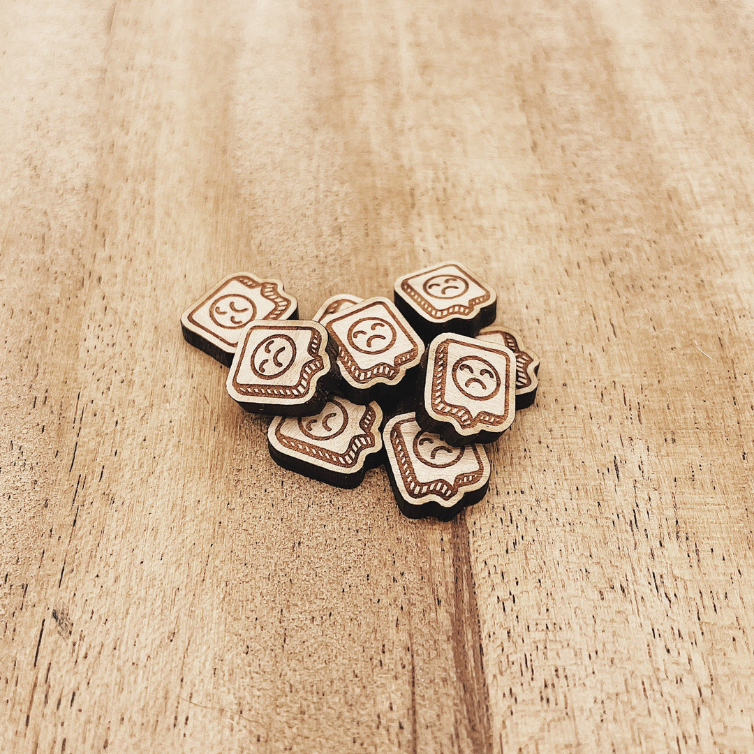 Wooden Pins - Laser engraved, hand made, solid cherry wooden pins ...